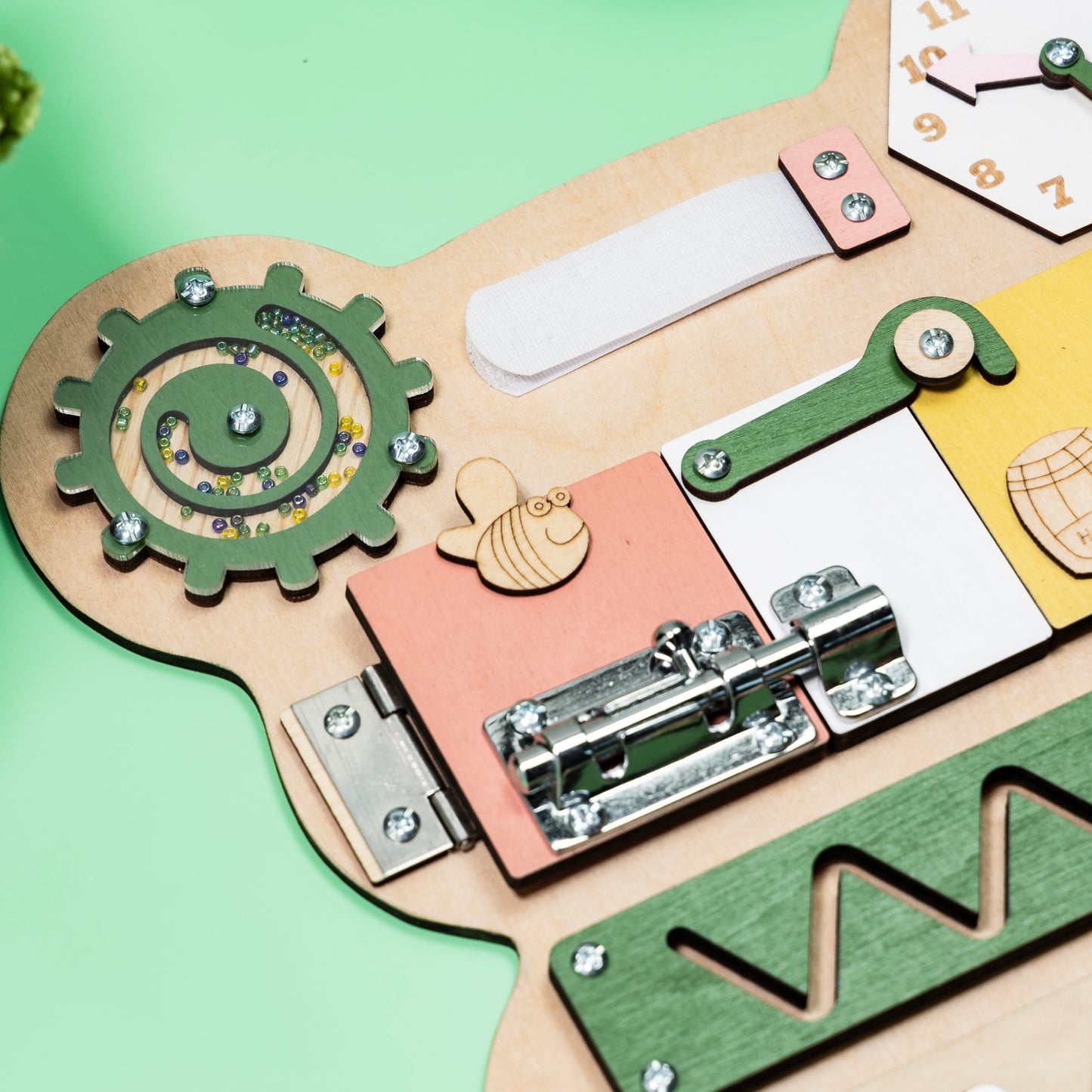 Custom Green Bear Sensory Busy Board – Craftstoy